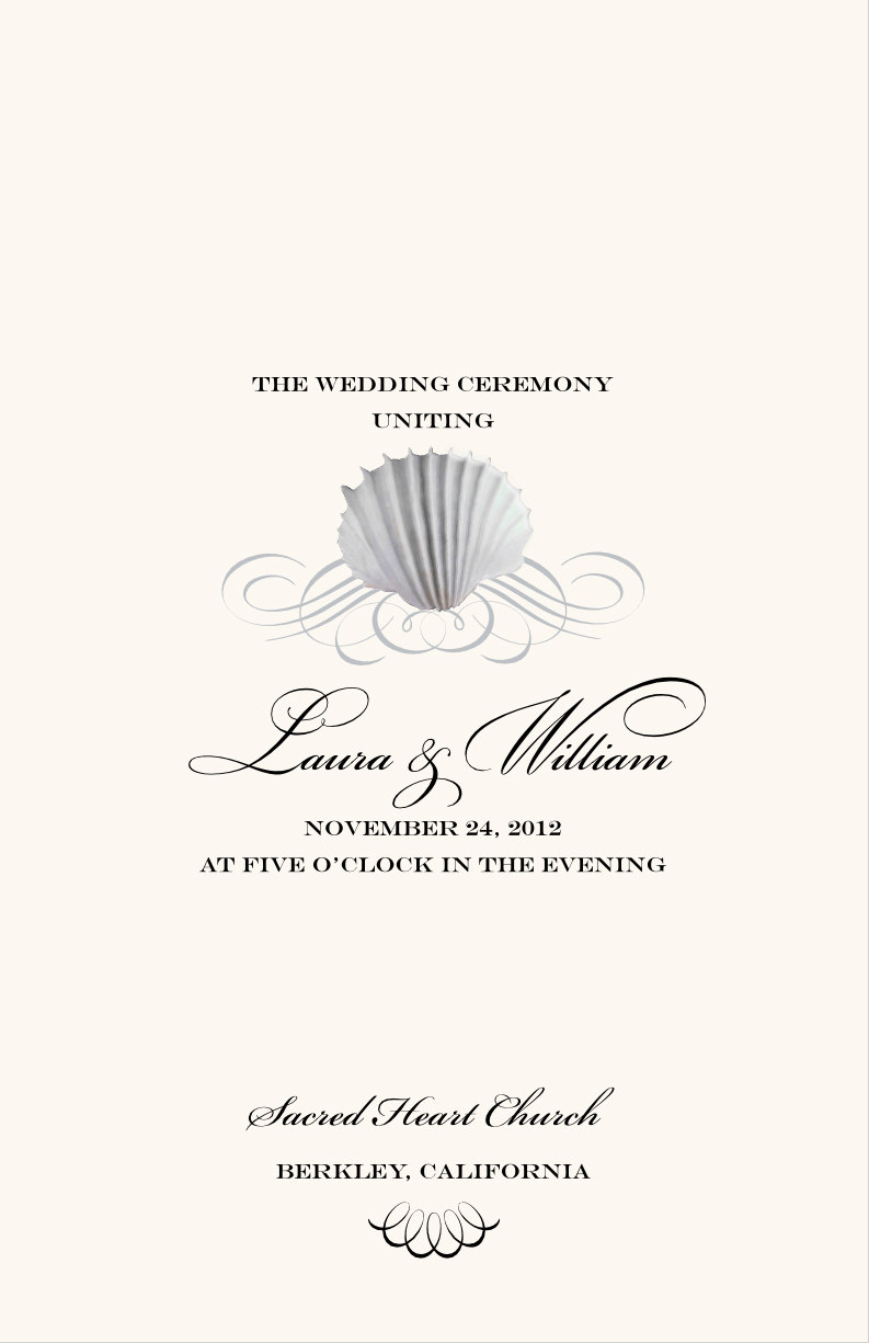 Scallop Flourish Seashell Wedding Programs, Marriage Ceremony Programs & Church Programs ...
